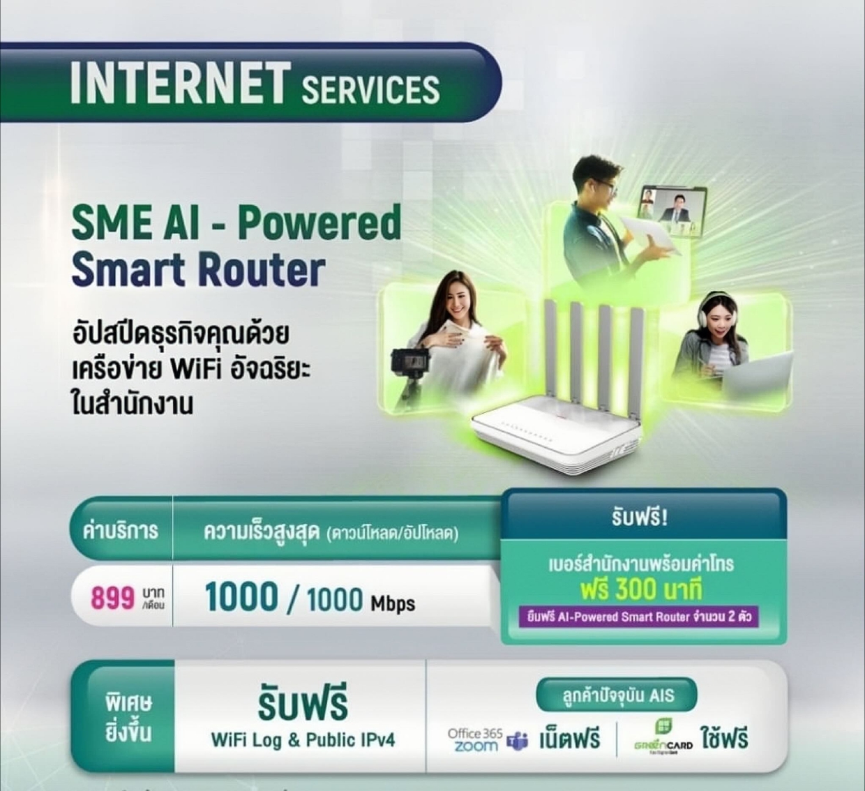 อัปสปีด Wifi อัจฉริยะ SME AI กับ Smart Router ความเร็ว 1000/1000 Mbps ...